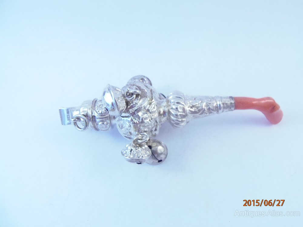 Antiques Atlas - Silver And Coral Baby's Rattle - George Unite 1896 ...