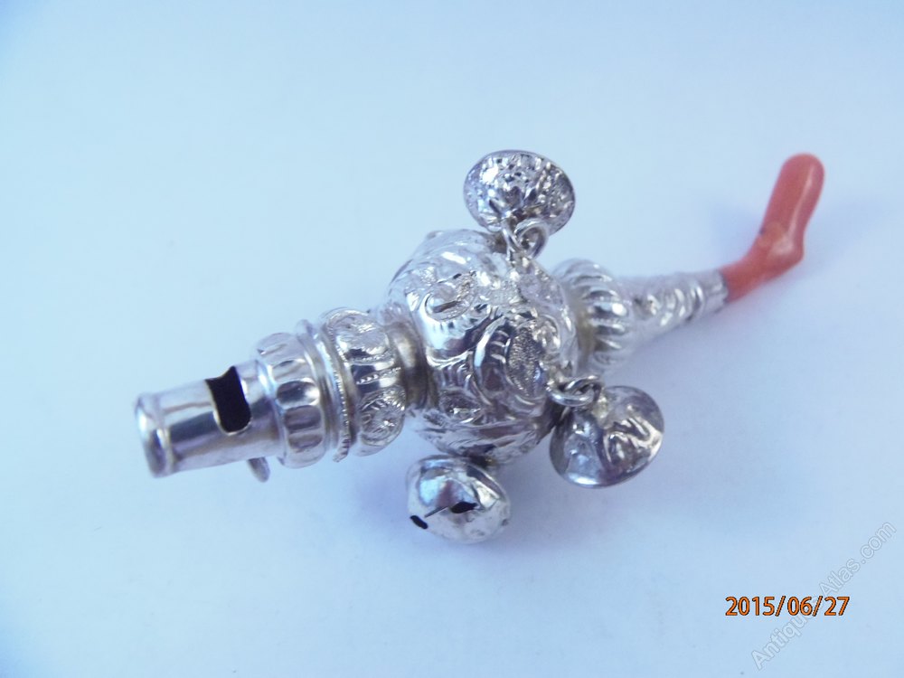 Antiques Atlas - Silver And Coral Baby's Rattle - George Unite 1896 ...
