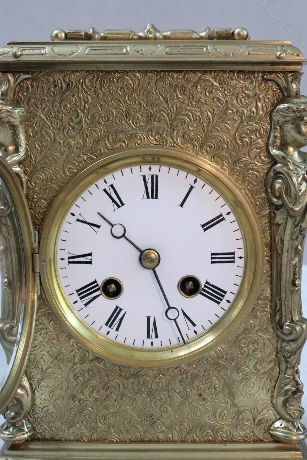 Antiques Atlas - French Belle Epoque Decorative Brass Mantel Clock