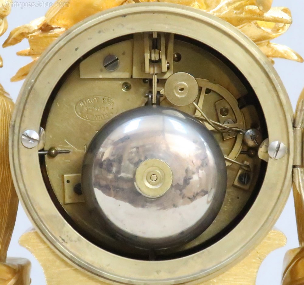 Antiques Atlas - French Bronze Gilt Mantel Clock By Miroy Freres