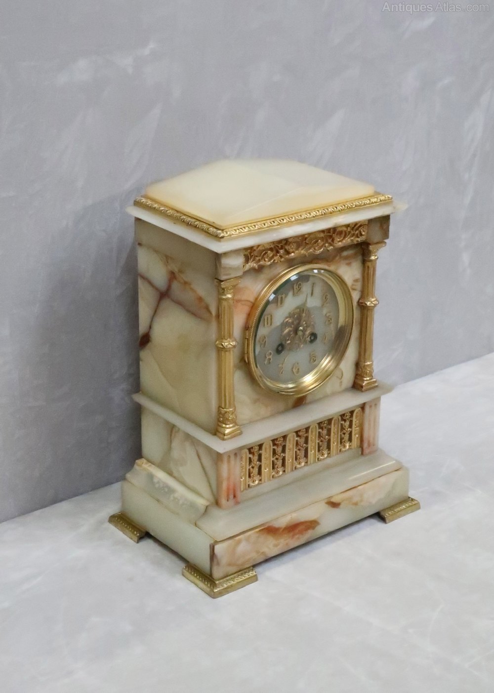 Antiques Atlas - French Neoclassical Alabaster Mantel Clock