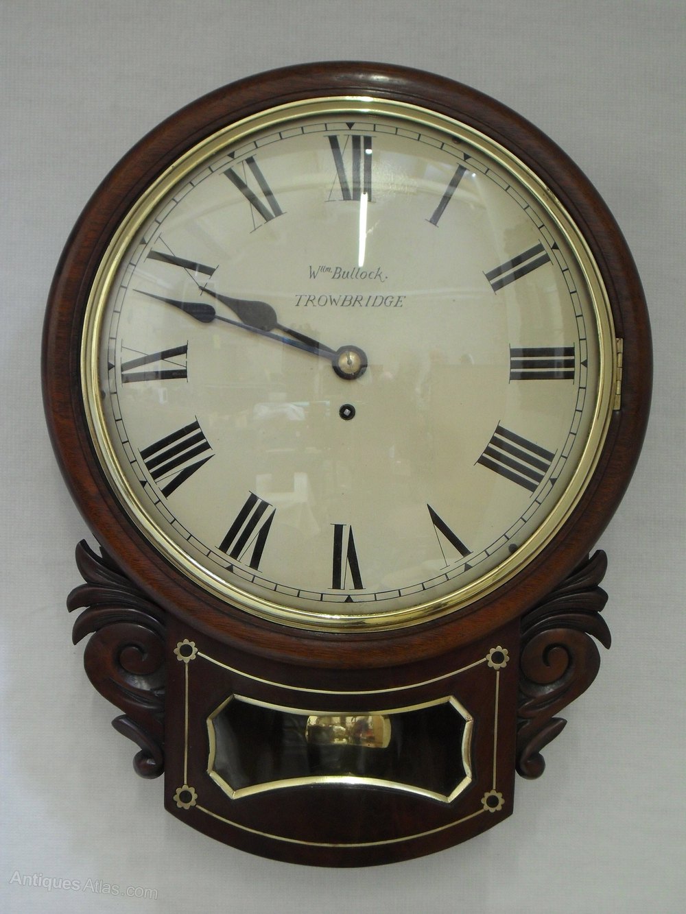 Antiques Atlas - Mahogany Drop Dial Wall Clock