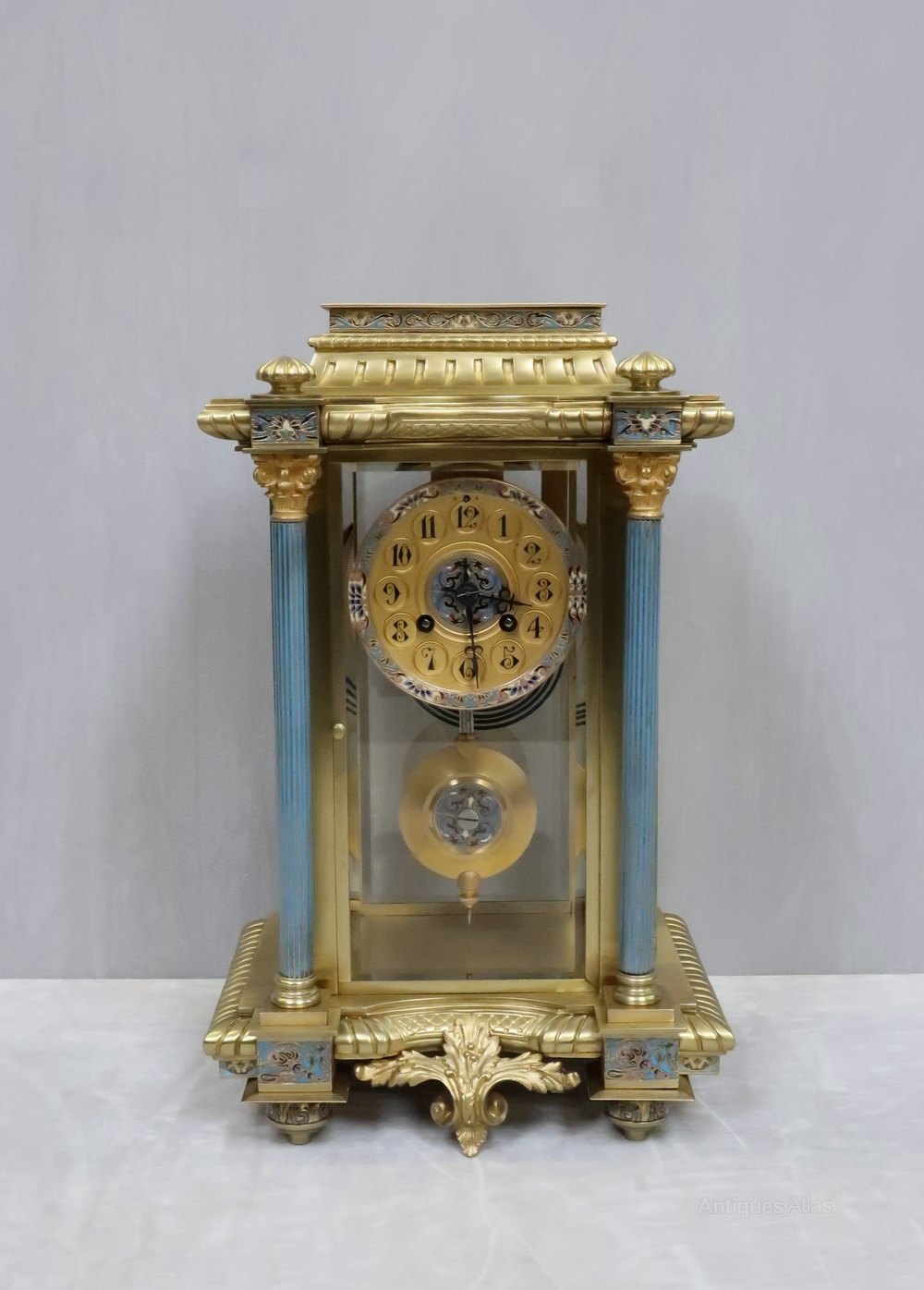 Antiques Atlas - Napoleon III Four Glass And Champleve Mantel Clock