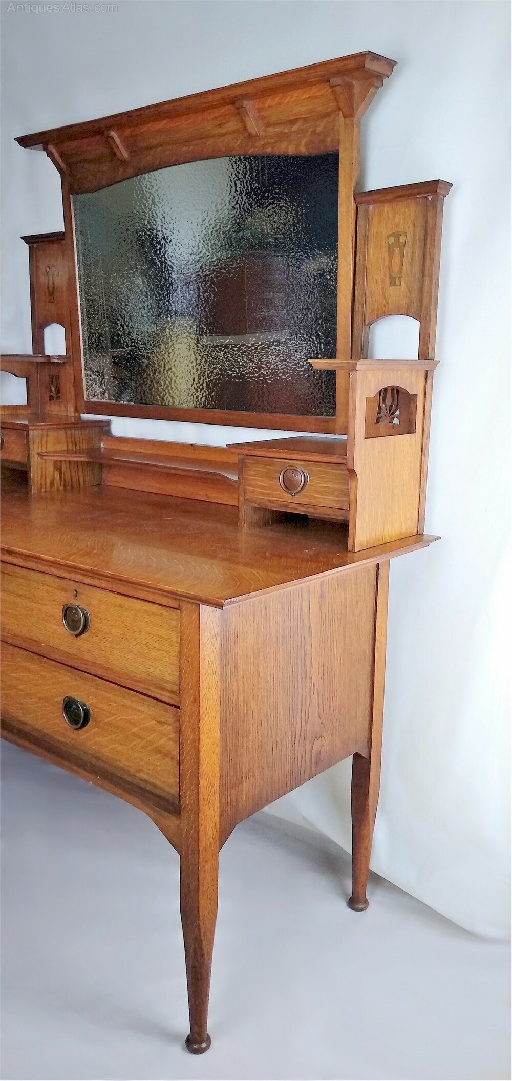 Arts And Crafts Inlaid Dressing Table In Oak Harris Lebus as342a3875 ...
