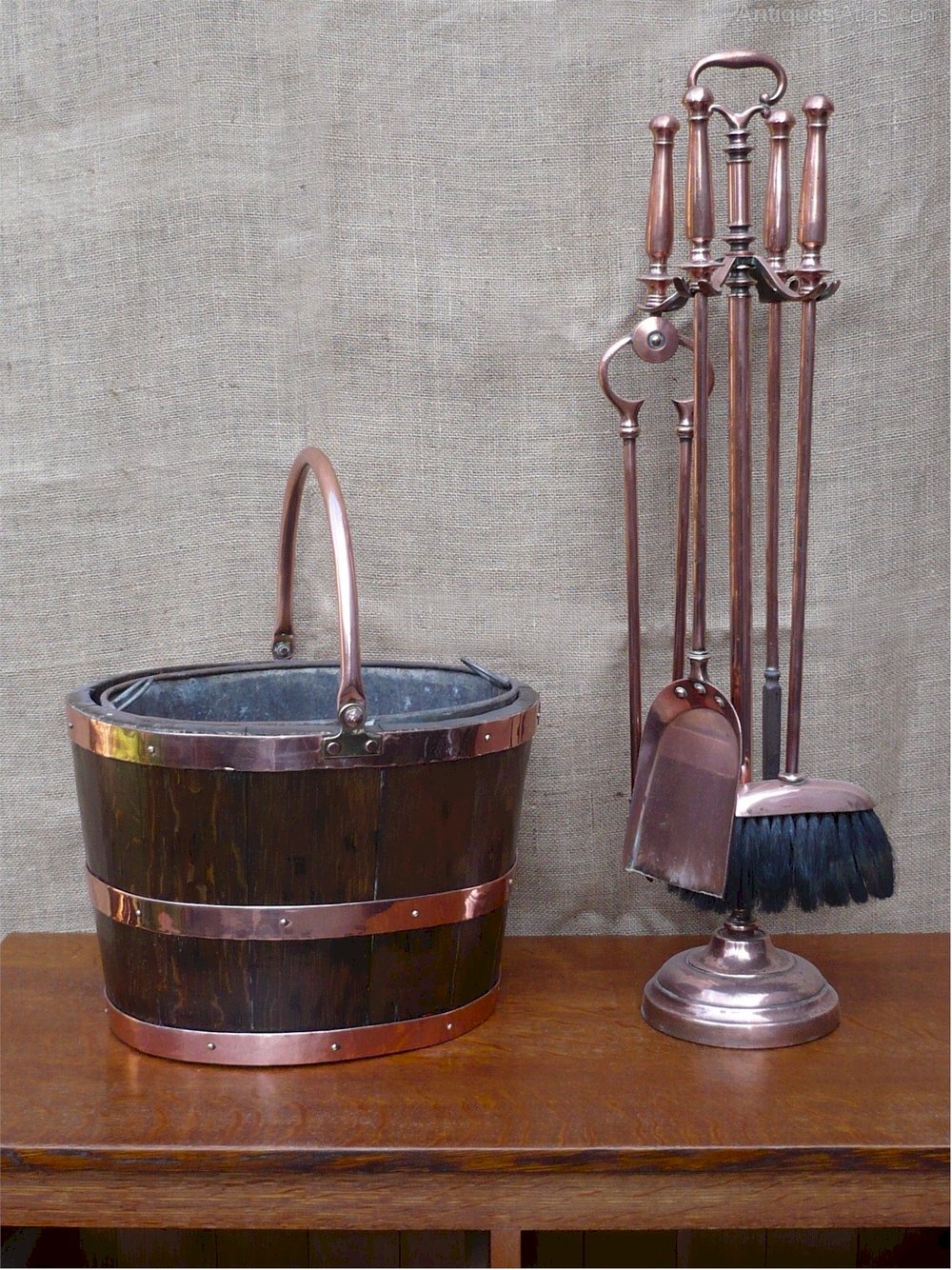 Coal Bucket Black Coal Hod And 5 Pieces Companion Set 1042 Fire Tools ...