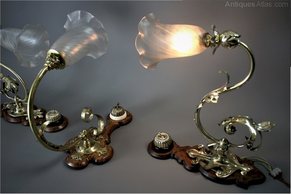 Antiques Atlas - Late Victorian Aesthetic / Gothic Wall Lights