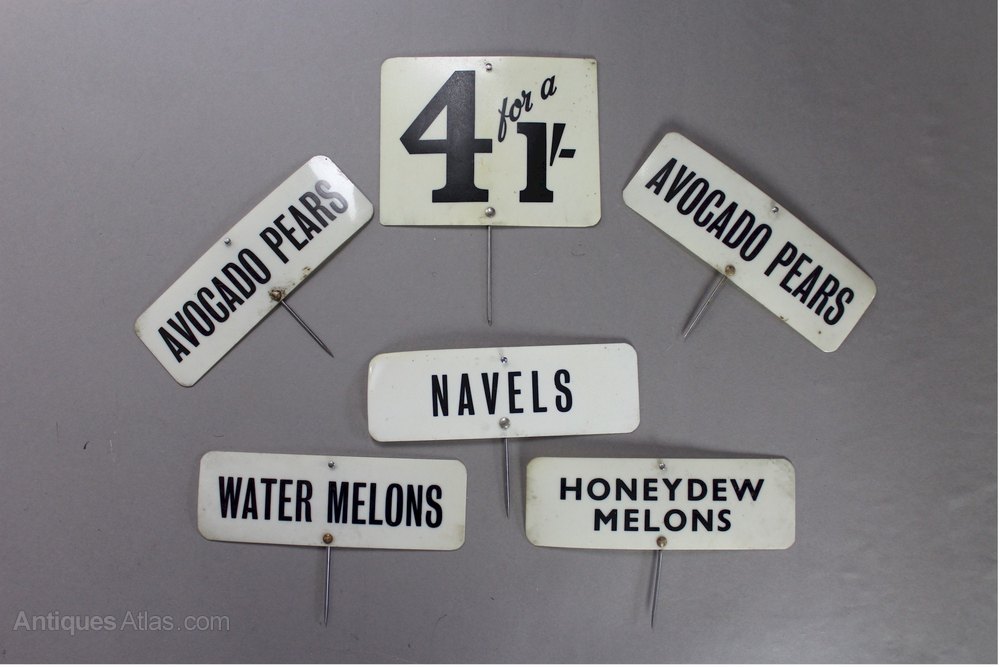 Antiques Atlas - Vintage Greengrocer Plastic Product Signs as342a1289 ...