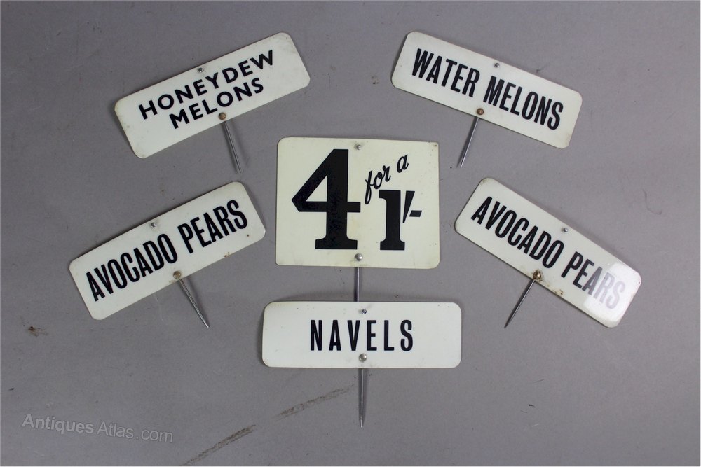 Antiques Atlas - Vintage Greengrocer Plastic Product Signs as342a1289 ...