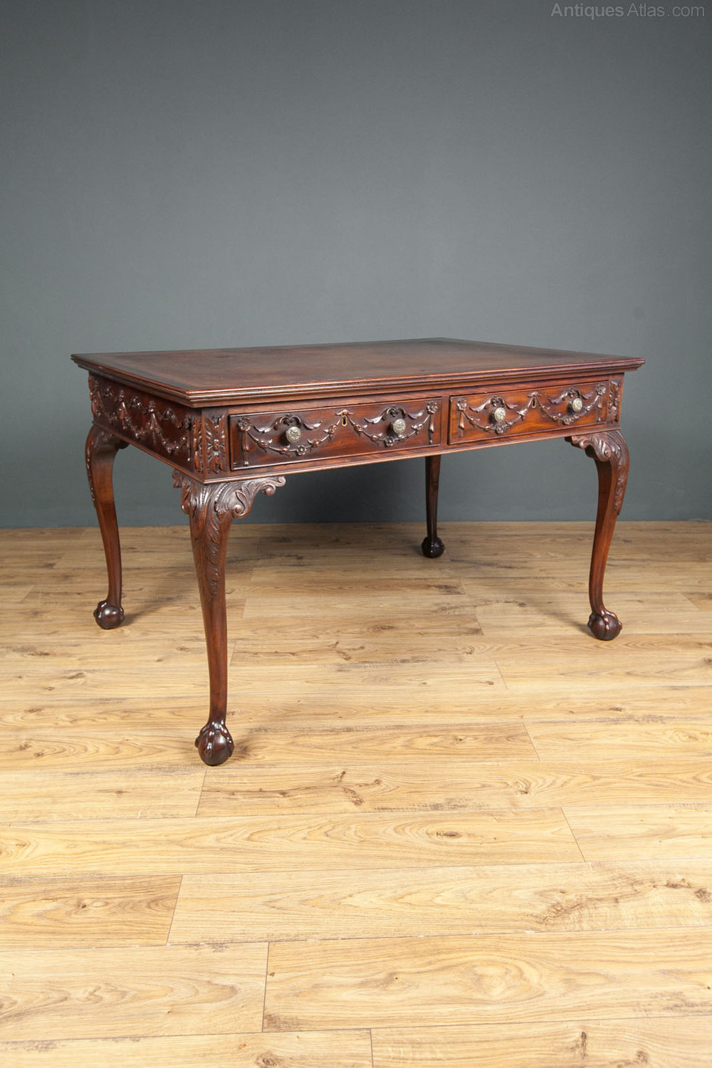 Mahogany Library Table. - Antiques Atlas