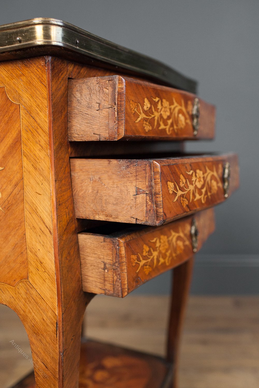 Marquetry Three Drawer Cabinet - Antiques Atlas
