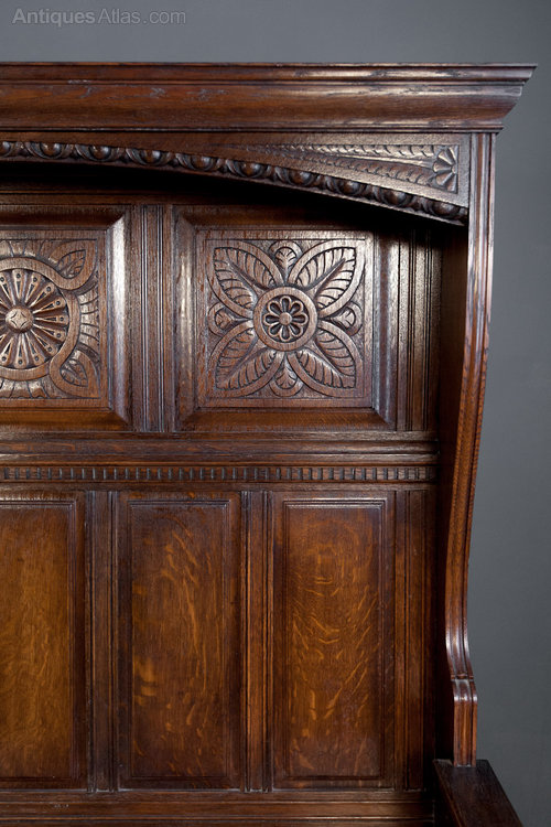 Oak Canopy Settle - Antiques Atlas