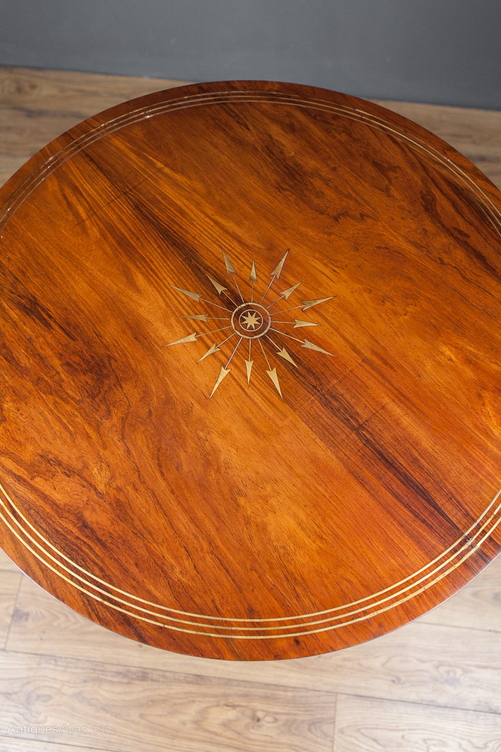 Antiques Atlas - Rosewood Brass Inlaid Circular Table