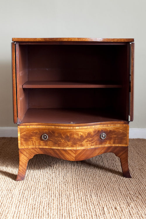 Antiques Atlas - Satinwood Banded Serpentine Cabinet.
