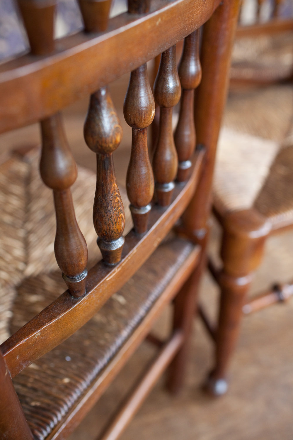 Antiques Atlas - Set Of Six Rush Seat Spindle Back Chairs.