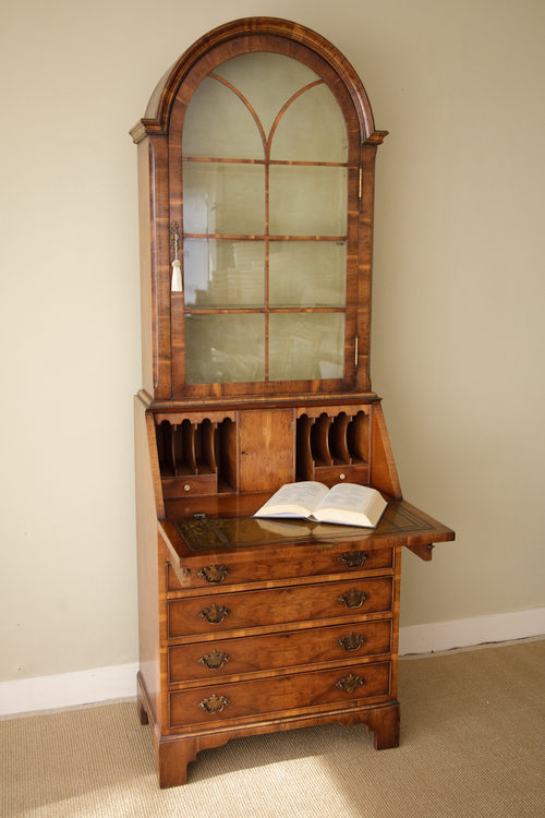Antiques Atlas - Yew Dome Top Bureau Bookcase