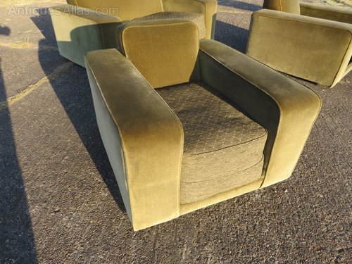 Art Deco Arm Chairs Plus Sofa - Antiques Atlas