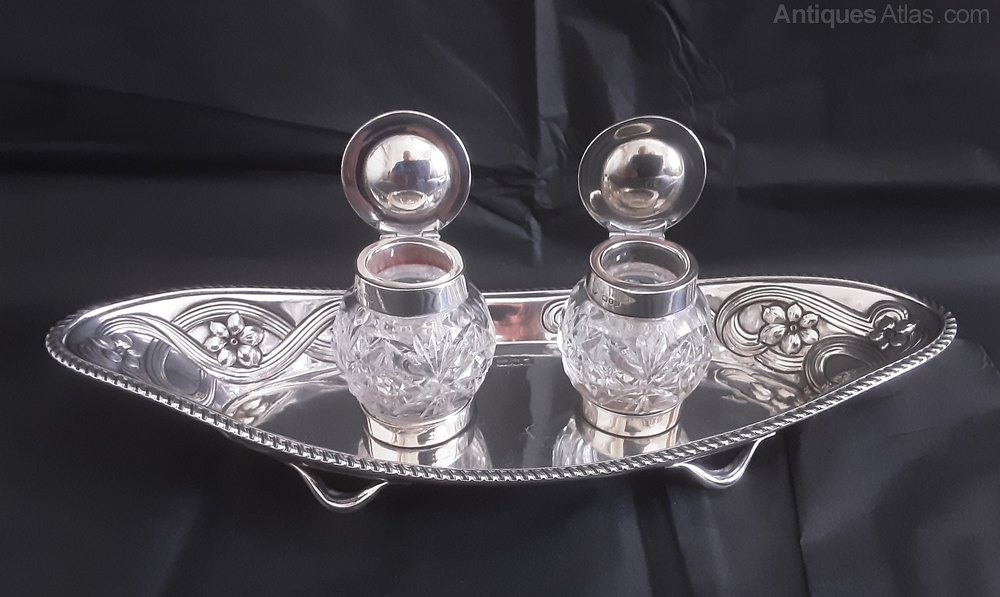 Antiques Atlas - Silver Ink Tray Arts & Crafts Design London 1900.