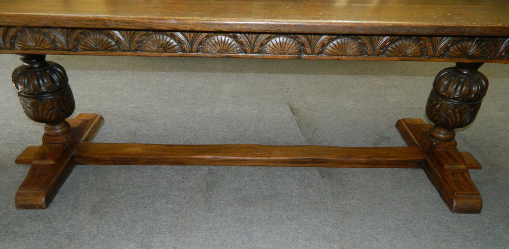 Large Carved Oak Refectory Table - Antiques Atlas
