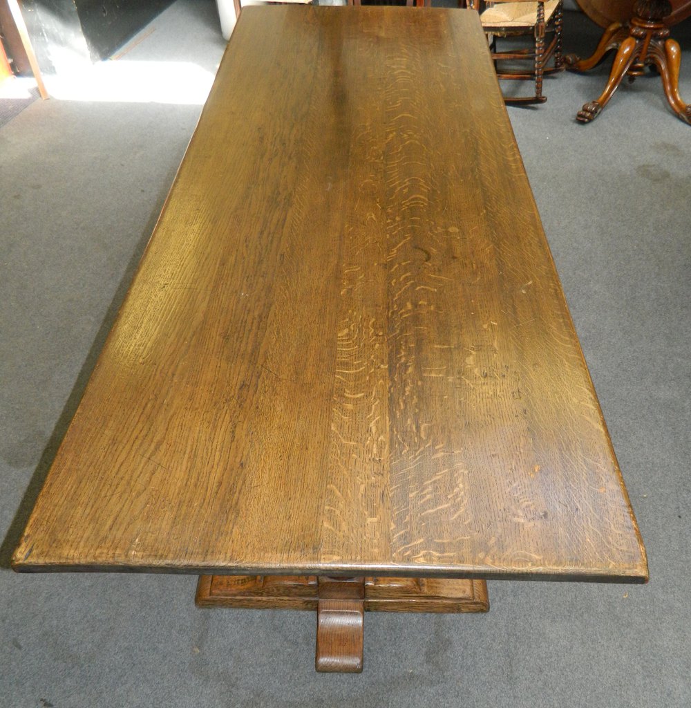 Large Carved Oak Refectory Table - Antiques Atlas