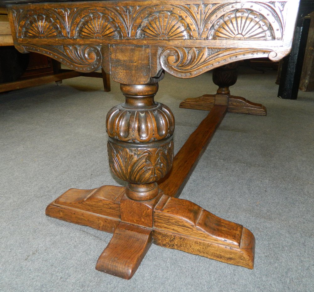 Large Carved Oak Refectory Table - Antiques Atlas