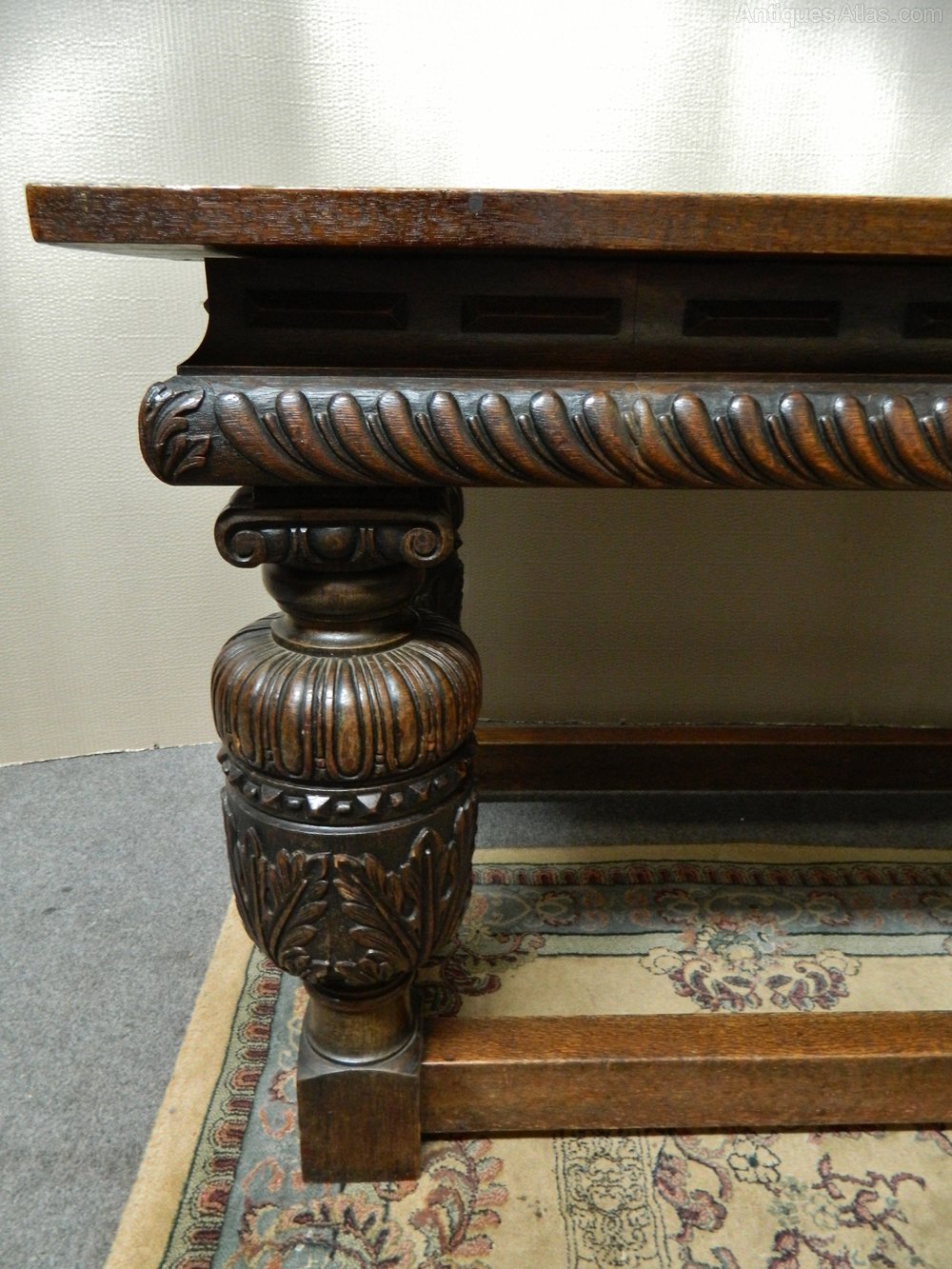 Large Oak Refectory Table as136a1573 / ath2601 - Antiques Atlas