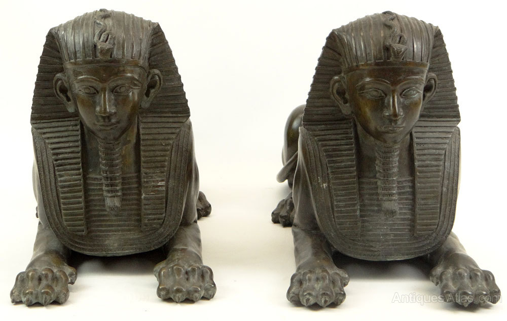 Antiques Atlas - Large Pair Of Bronze Sphinx