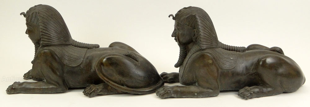 Antiques Atlas - Large Pair Of Bronze Sphinx