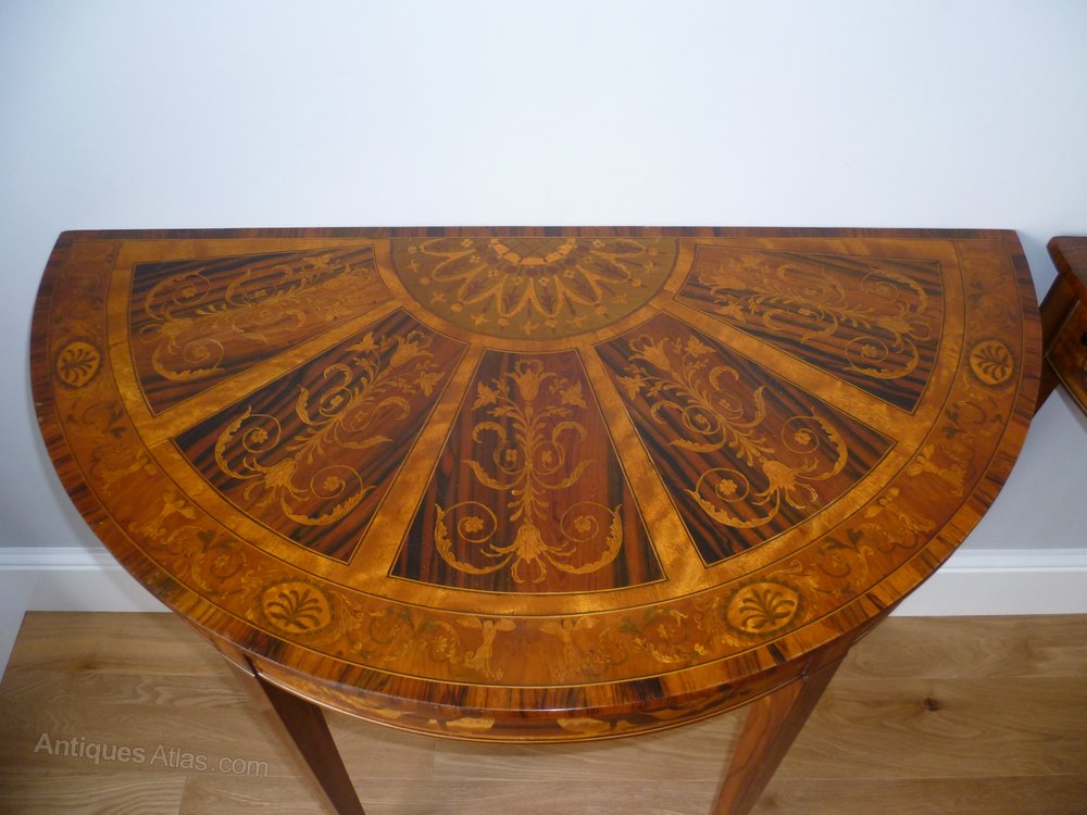 Pair Of Half Moon Tables - Antiques Atlas