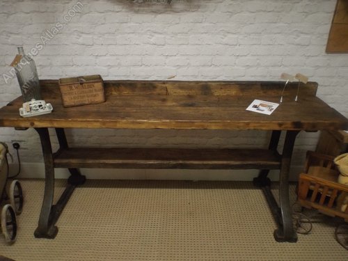 Industrial Table With Victorian Factory Legs as267a335 / LA - Antiques ...