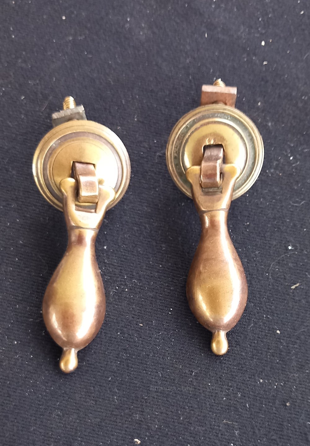 Antiques Atlas - Pair Of Vintage Pear Drop Brass Handles