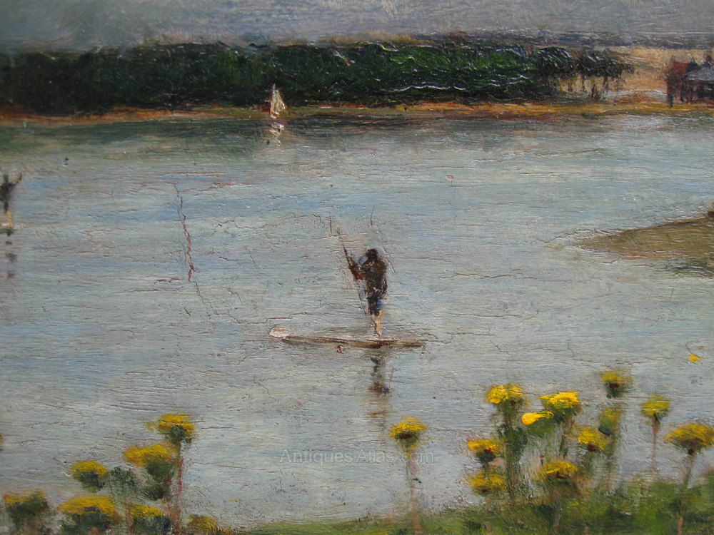 Antiques Atlas - Arthur G. Bell (1849-1916) 'Estuary Landscape With