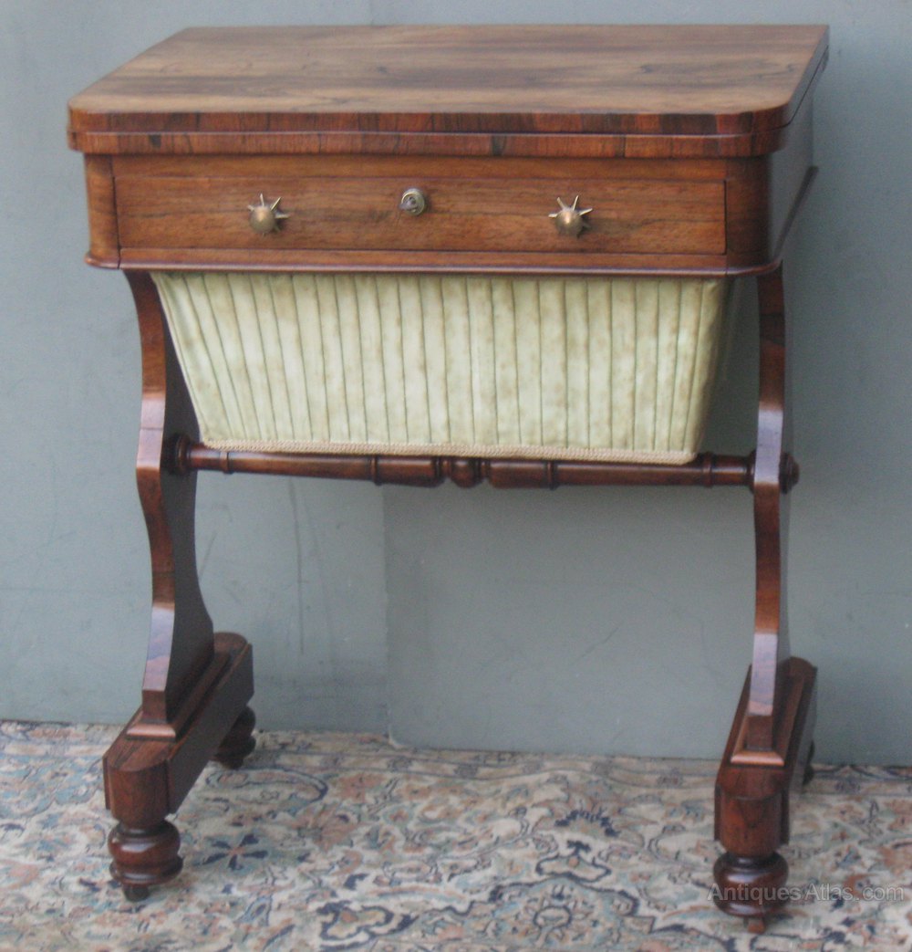 Late Georgian Rosewood Work/games Table C1820 - Antiques Atlas