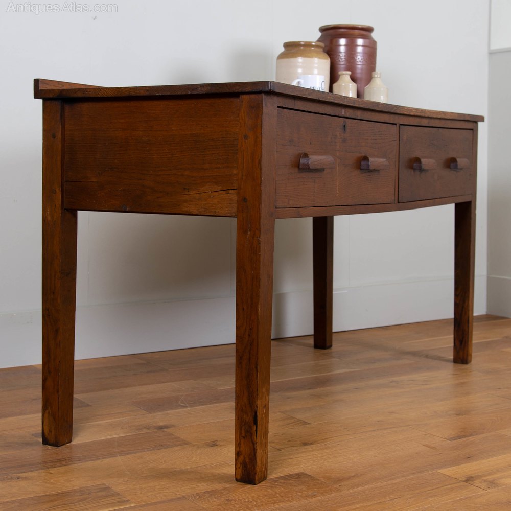 1930s Oak Two Drawer Science School Cabinet Bench - Antiques Atlas