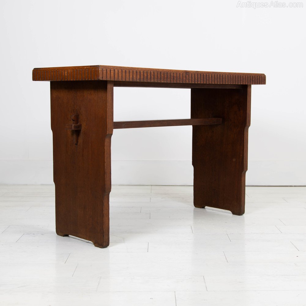 Oak 1930s Club / Console Table as1150a339 - Antiques Atlas