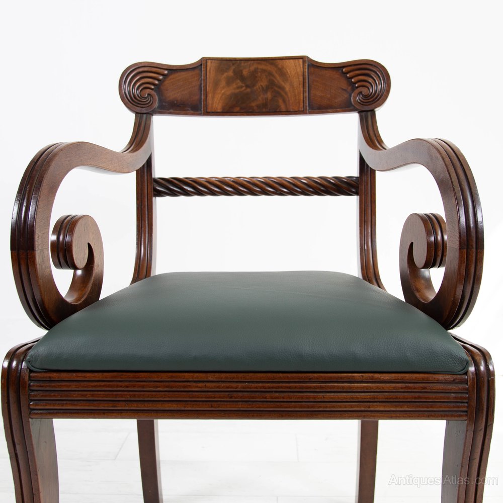 Regency Armchair Carver Chair New Leather Seat - Antiques Atlas