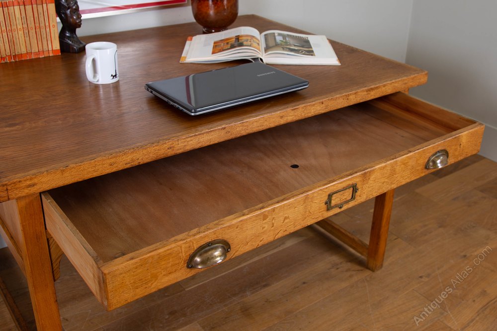 1930s Oak Map Plan Architect Desk By Crusader as1150a227 - Antiques Atlas