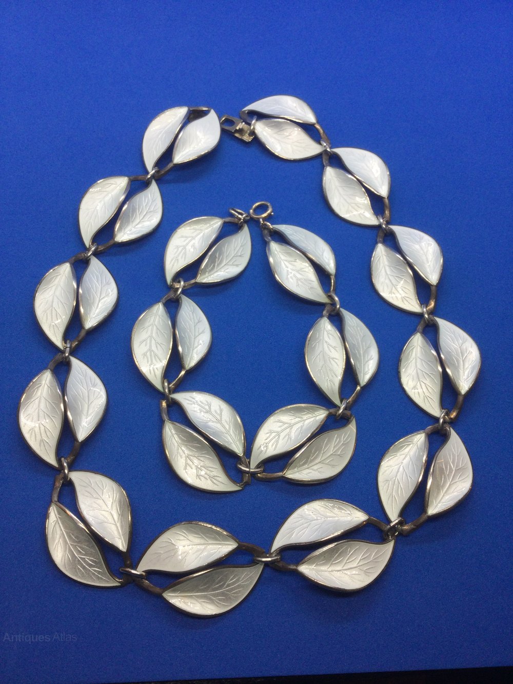 Antiques Atlas - David Andersen Norway Enamel White Necklace Set