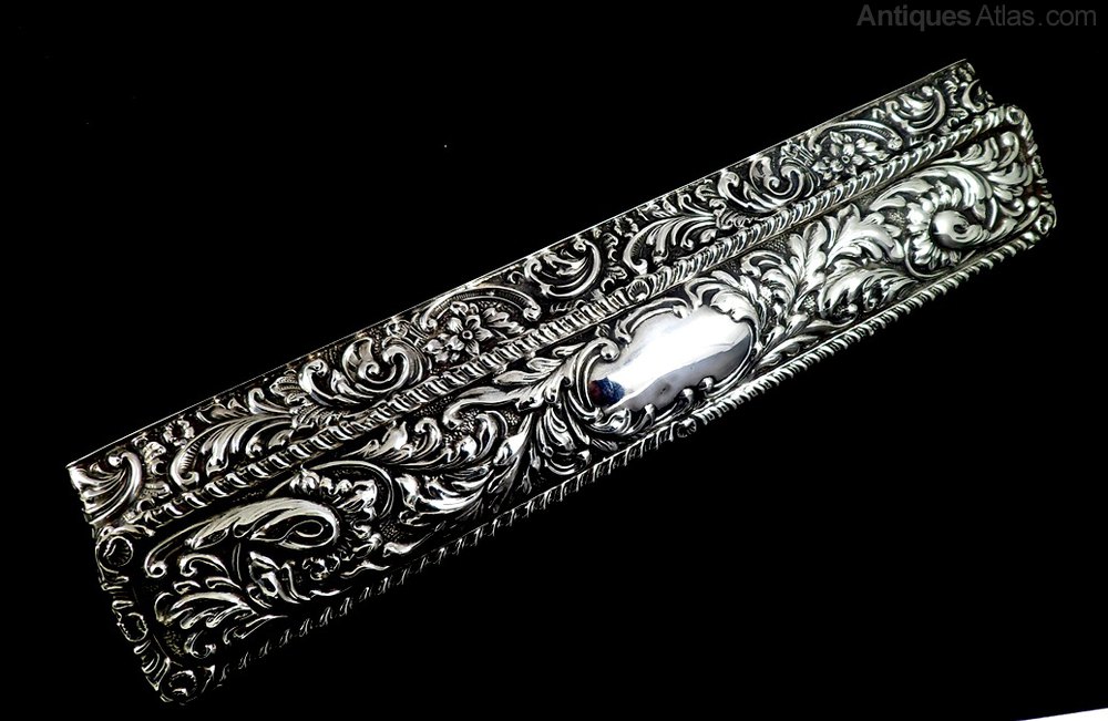 Antiques Atlas - Stunning Ornate Antique Solid Silver Large Pen Box