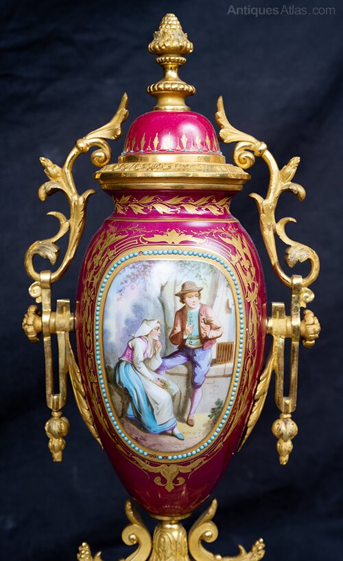 Antiques Atlas - Clock Triptych In Bronze And Sevres Porcelain. as906a1815