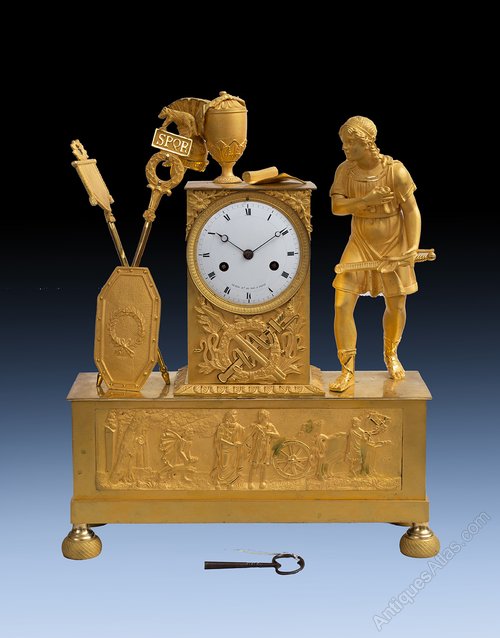 Antiques Atlas - French Empire Clock In Gilt Bronze. 19th Century.
