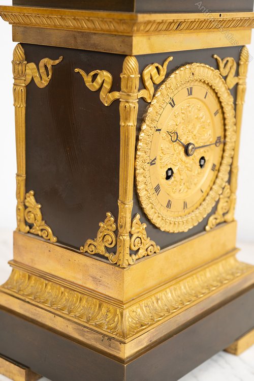 Antiques Atlas - French Empire Clock In Gilt Bronze.