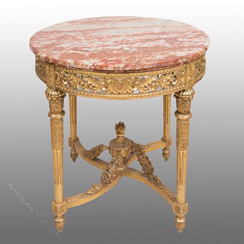 French Napoleon III Coffee Table In Gilded Wood. as906a1736 - Antiques ...