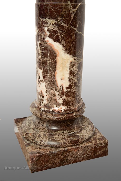 Antiques Atlas - French Column In Red Levanto Marble. XIX Century.