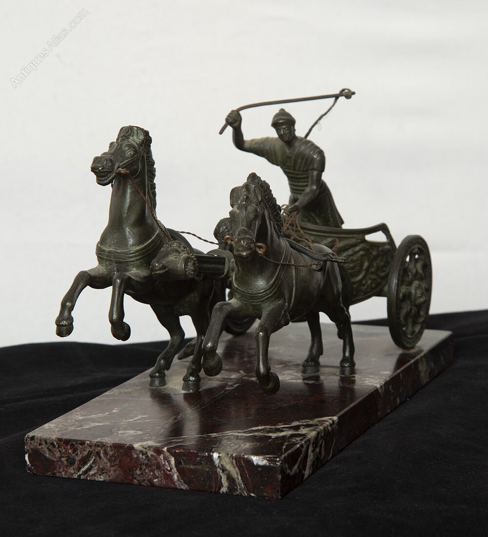 Antiques Atlas - Italian Bronze Sculpture Depicting Biga.