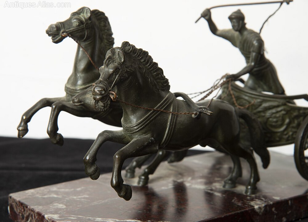 Antiques Atlas - Italian Bronze Sculpture Depicting Biga.