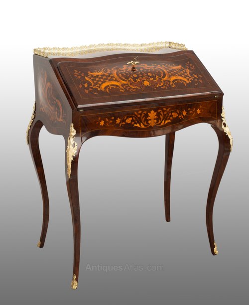 Napoleon III French Bureau In Rosewood. 19th C. - Antiques Atlas