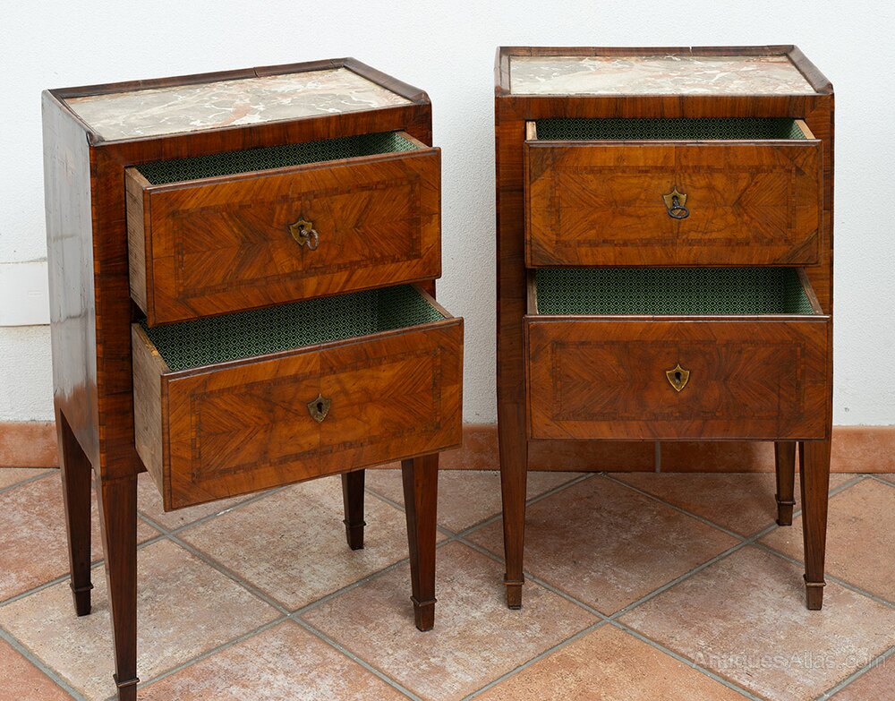 Pair Of Italian Louis XVI Bedside Tables. as906a2285 - Antiques Atlas