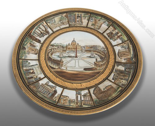 Antiques Atlas - Polychrome Porcelain Plate Depicting Rome. as906a1715