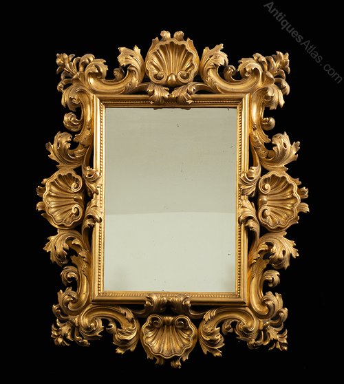 Antiques Atlas - Roman Mirror In Carved And Gilded Wood.