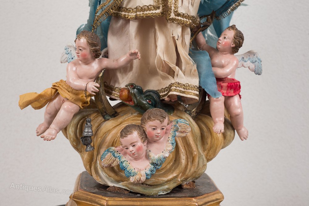 Antiques Atlas - Sculpture Ancient Madonna 19th Century.